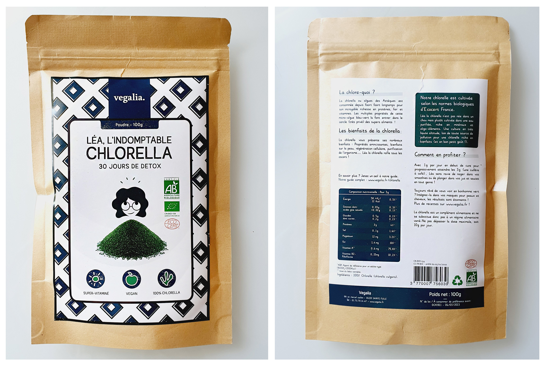 La chlorella Bio de Vegalia, un super-aliment